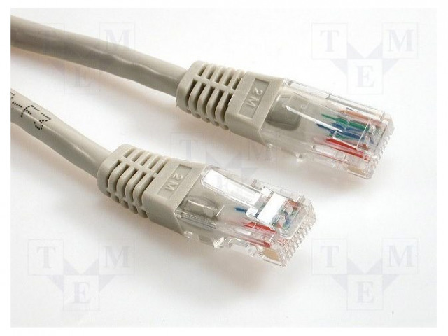 UTPP5 - Cable | UTP; 5e; RJ45 plug,both sides; 5m; grey; connection 1: ...