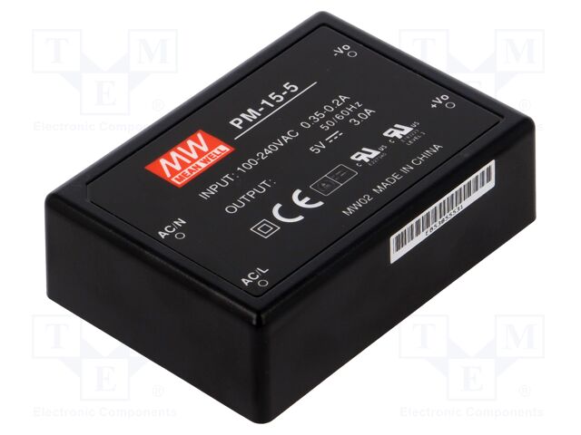 PM-15-5 MEAN WELL - Power supply: switched-mode | for building in ... PM-15-5 MEAN WELL - Power supply: switched-mode | for building in ...