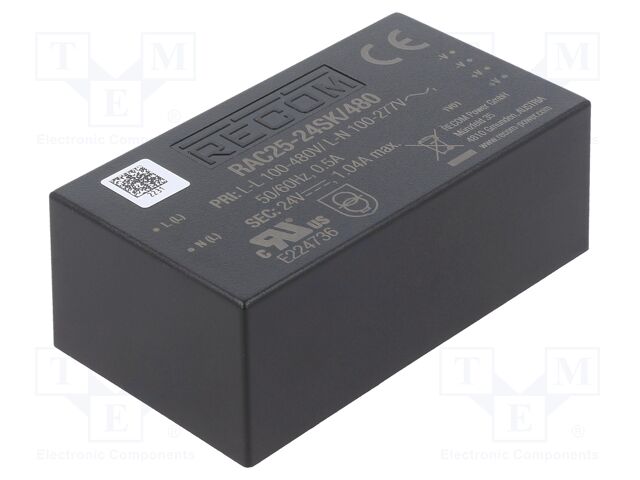 RAC25-24SK/480 RECOM - Converter: AC/DC | 25W; Uin: 85÷528VAC,120÷ ... RAC25-24SK/480 RECOM - Converter: AC/DC | 25W; Uin: 85÷528VAC,120÷ ...