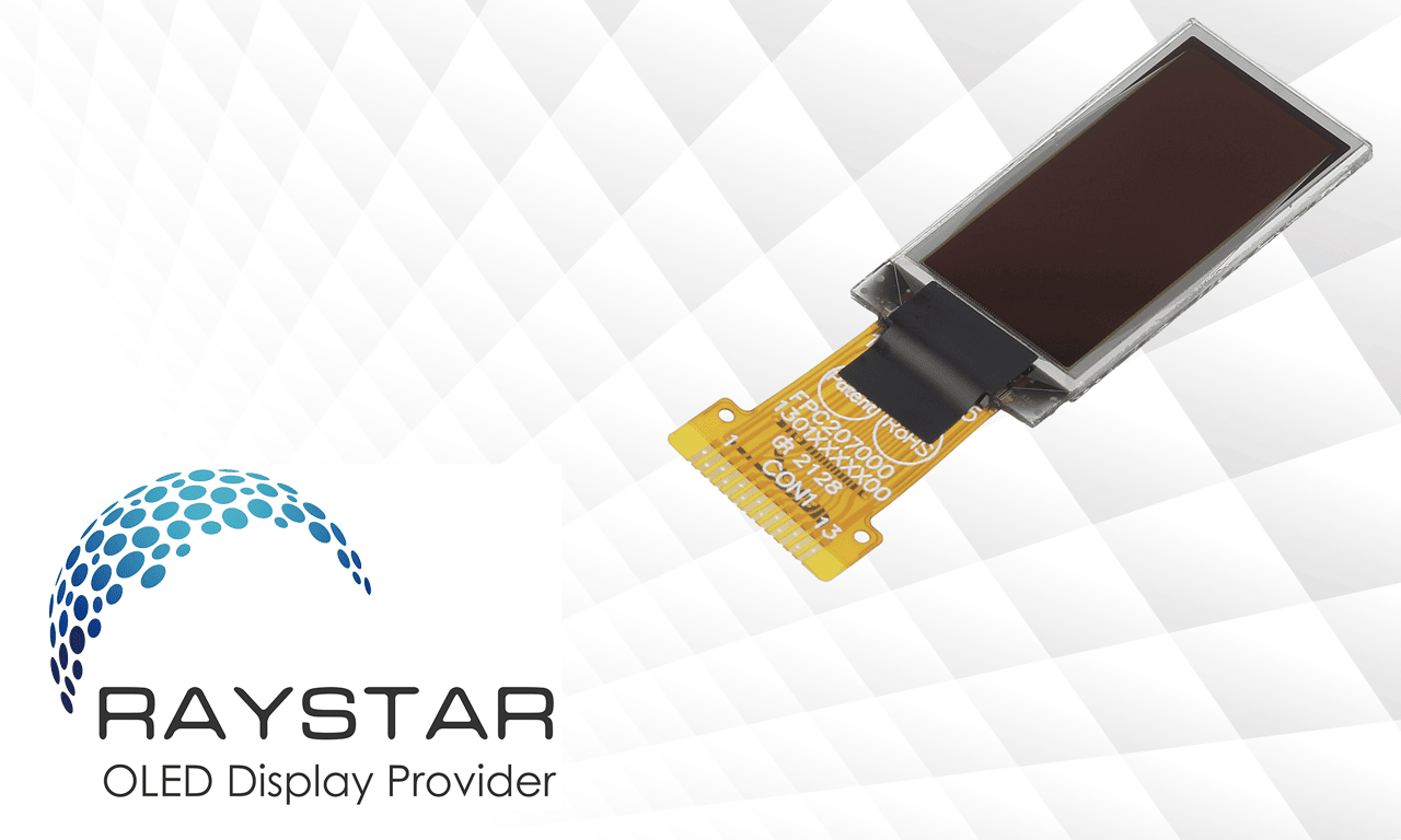 Miniature OLED display from Raystar | Electronic components ...
